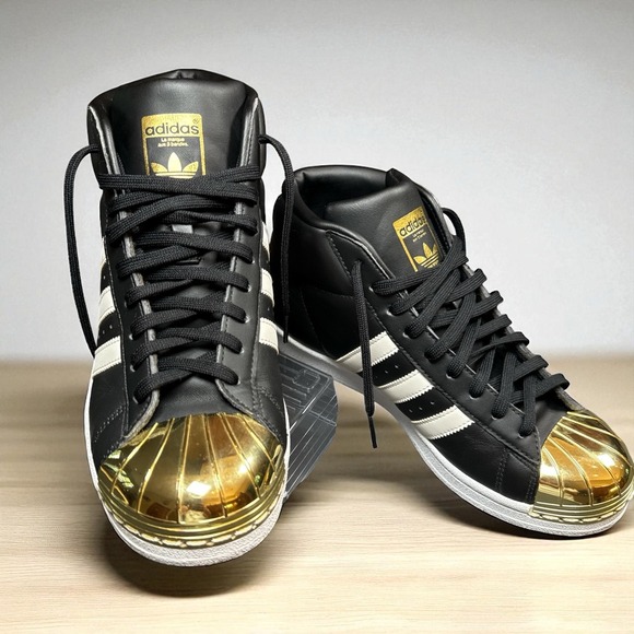adidas | Shoes | Adidas Pro Model High Top Rare Gold Toe W Black And ...